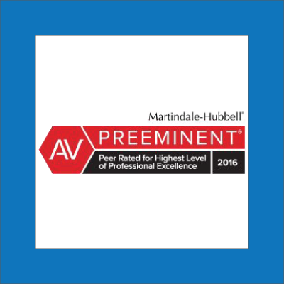 AV Preeminent by Martindale Hubbell 2016 — Hancock Daniel