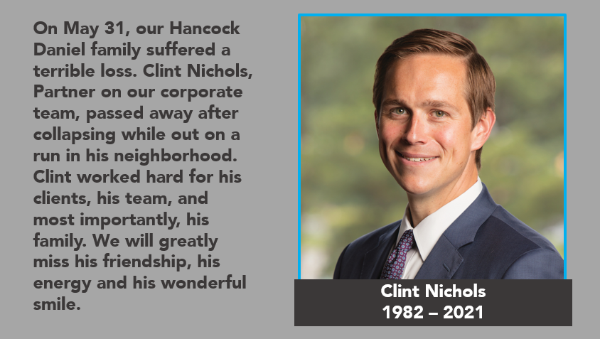 Our Colleague Clint Nichols — Hancock Daniel